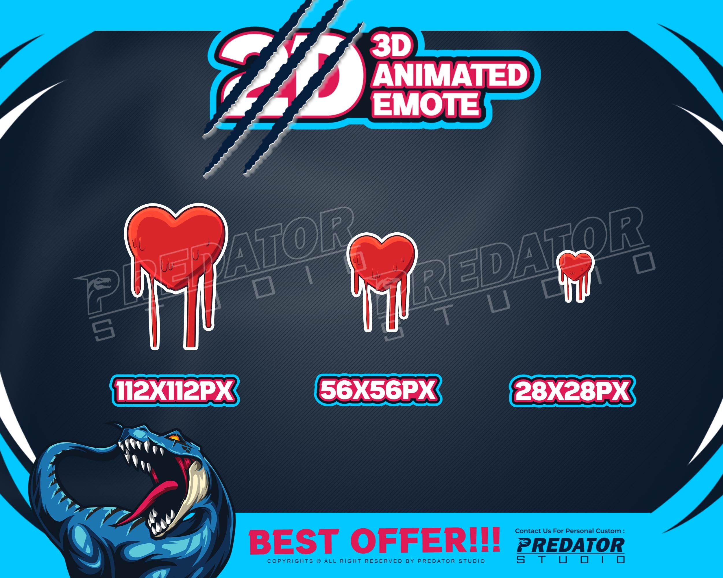 Love Blood 3D Émote animée Emotes Twitch Emotes animées - Etsy Canada