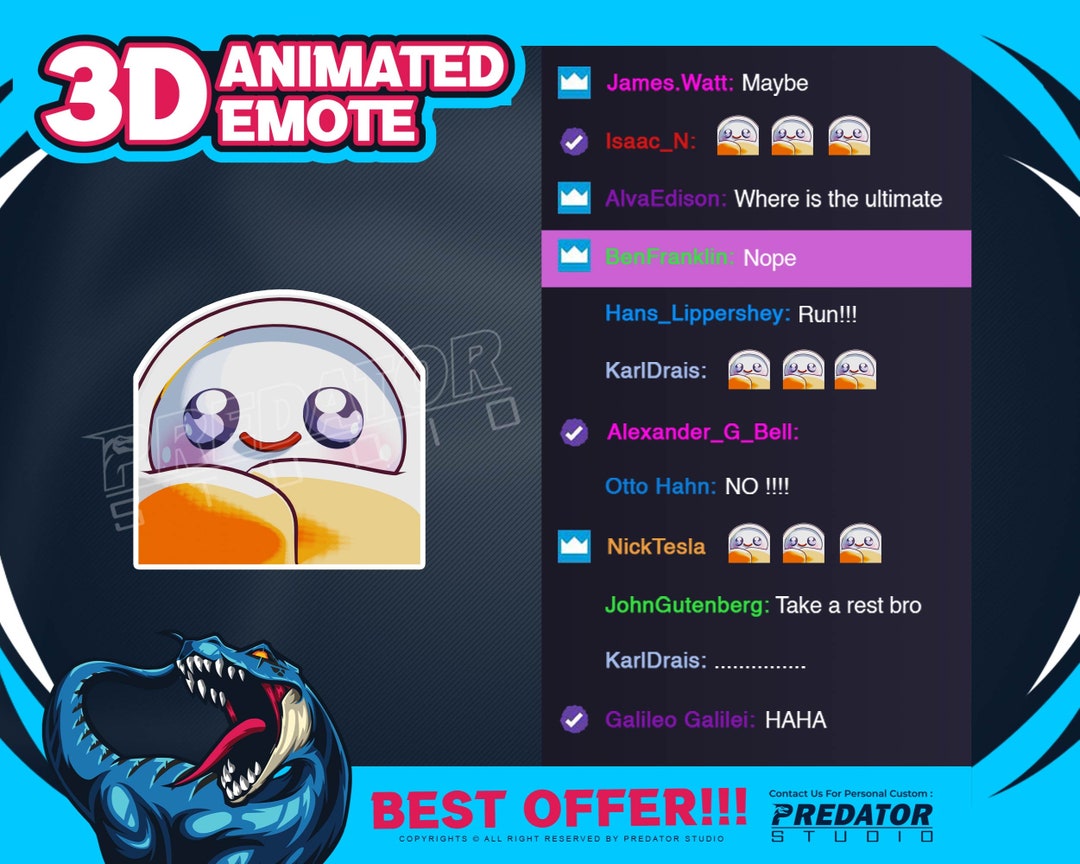 Blanket 3D Animated Emote, Emotes, Kick Emote, Emote Commission, Stream ...