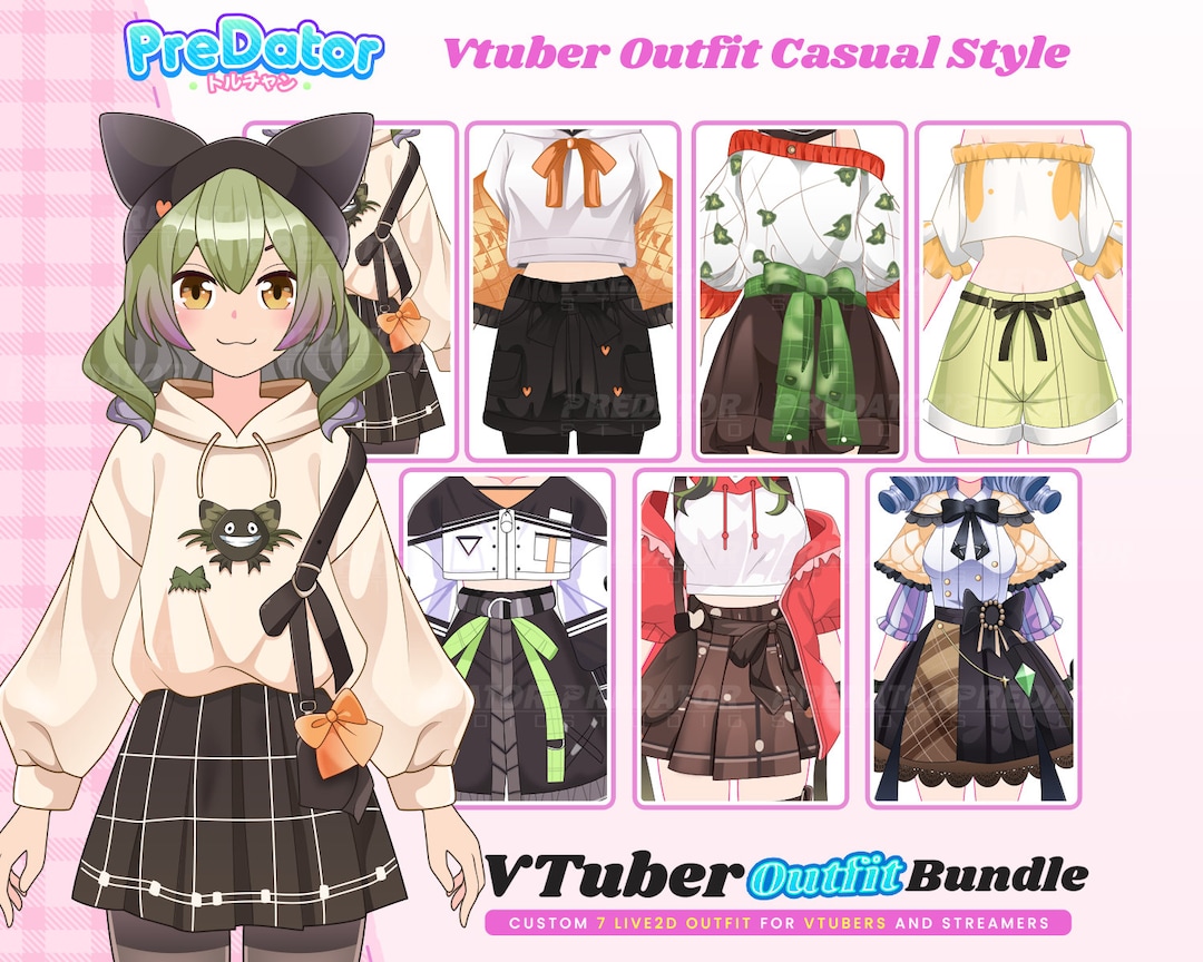 Laid-back Vtuber Design or Casual Live2d Model: Fully Rigged, 7 Relaxed ...