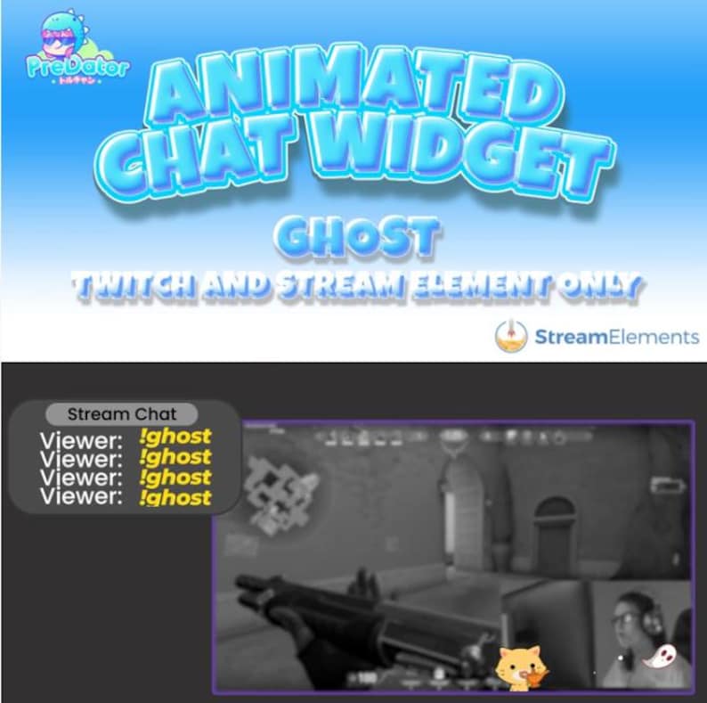 Animated Ghost Twitch Chat Widget: Streamelements (GIF & MP4) - Etsy