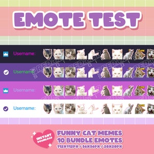 10 Cute Cat Memes Emote Pack 13, Lurk Emotes, Cat Emotes, Emote ...