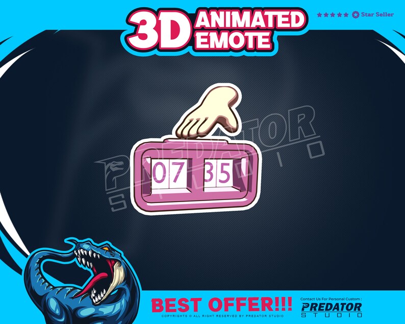 3D Animated Alarm Emote: Twitch, Discord, Kick Streamer Emotes - Etsy ...