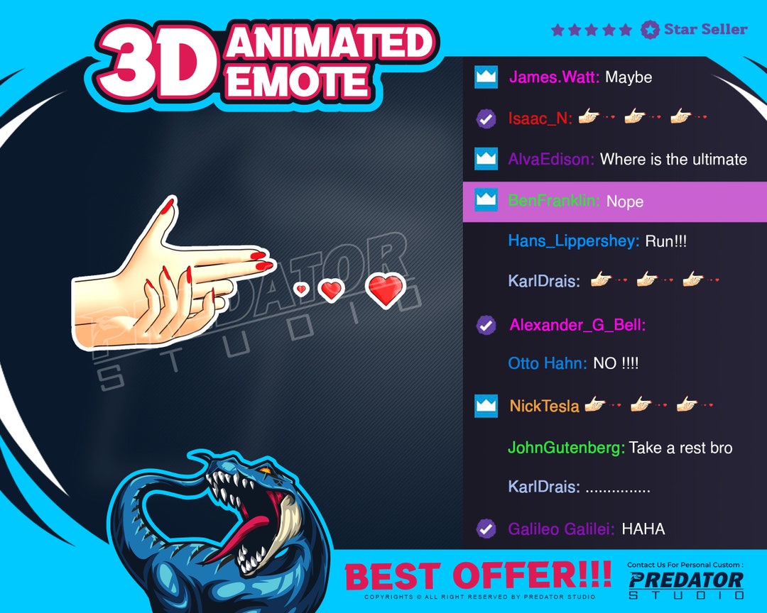 3D Animated Emote, Stream Emotes, Twitch Emote, Kick Emote Love on Lock ...