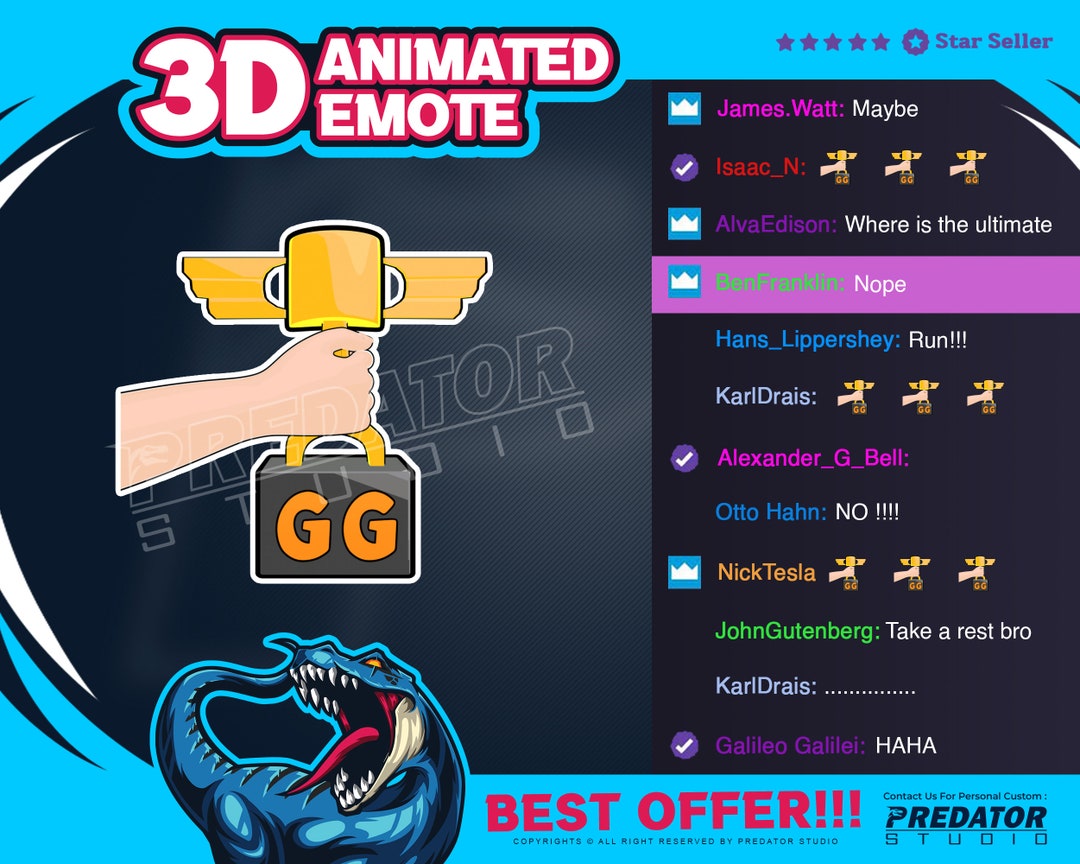 Trophy 3D Animated Emote: Celebrate Victories With Style - Kick Emote ...
