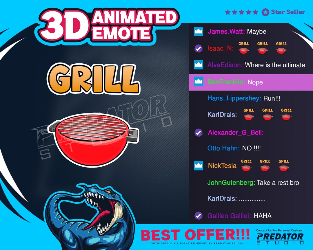 Bring the Sizzle to Your Twitch and Discord Chats With Grill Animated ...