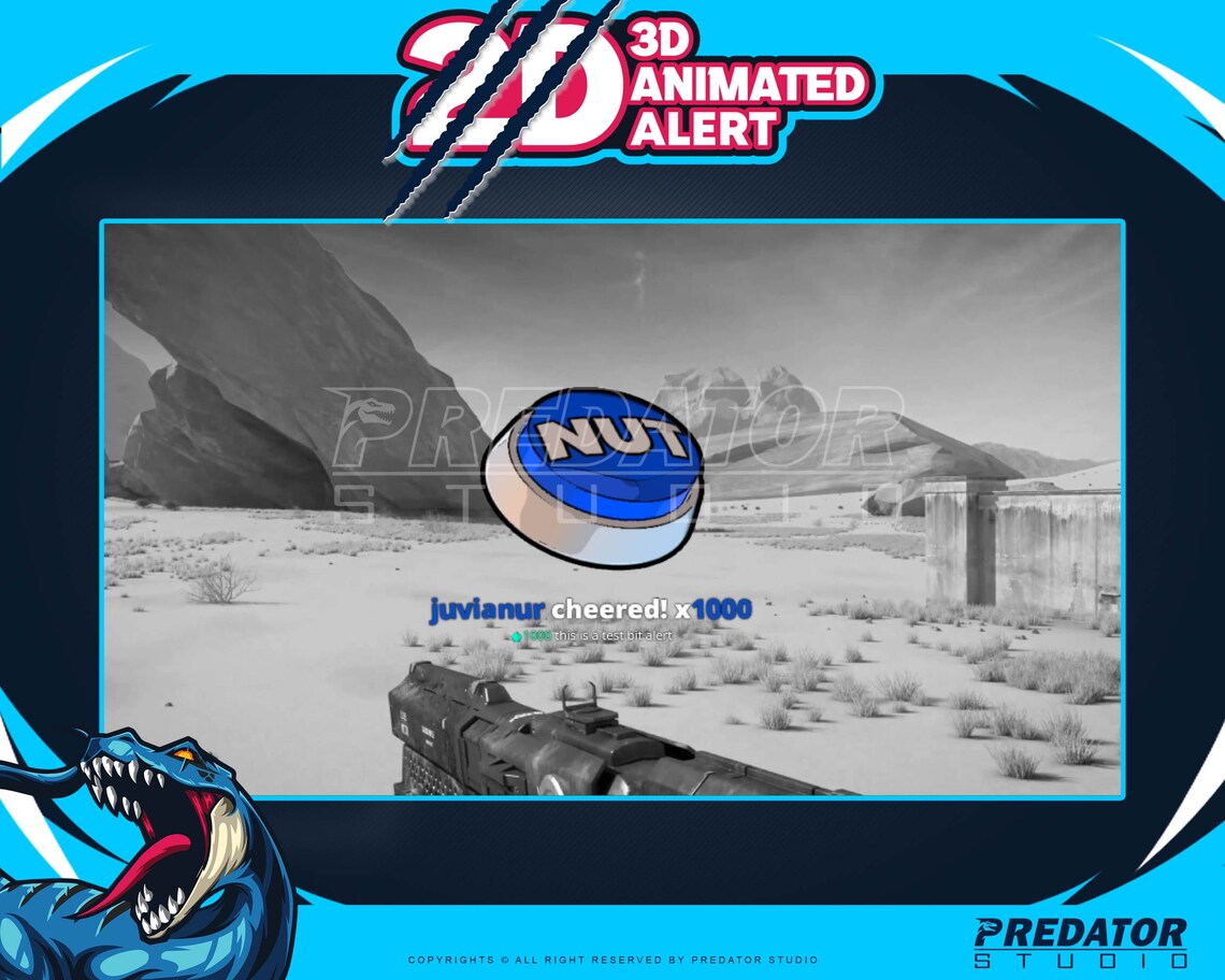 3D Animated Alert Button NUT Twitch Alert Streamer Alert - Etsy