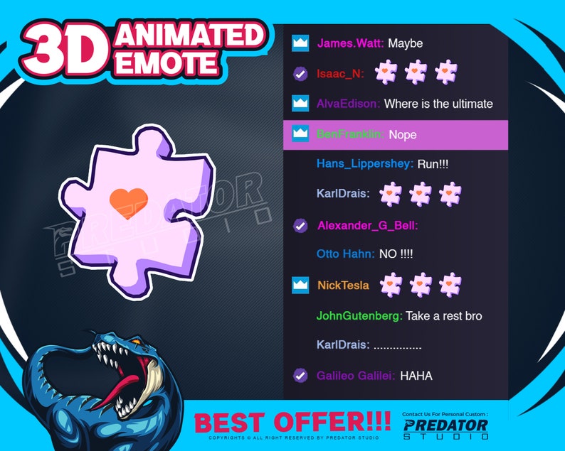 3D Animated Emote Cute Emotes Discord Emotes Streamer - Etsy