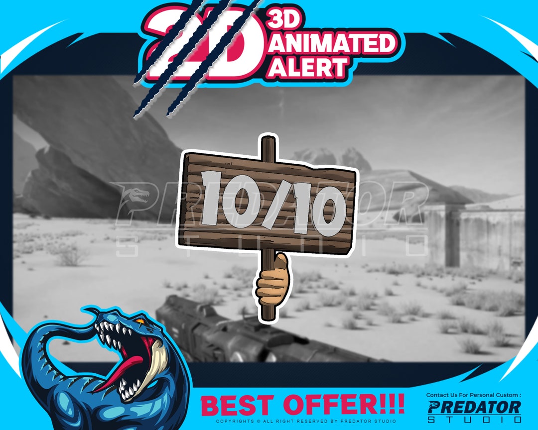 3D Animated Alert 10-10, Cute Twitch Alerts, Twitch Alert, Streamer ...