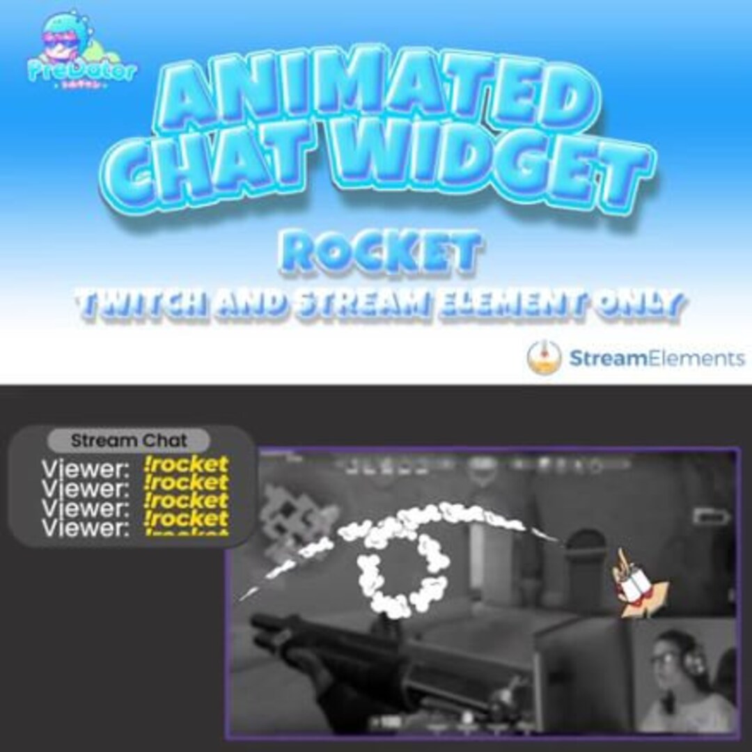 Animated Rocket Chat Widget for Twitch Streamelements - Etsy