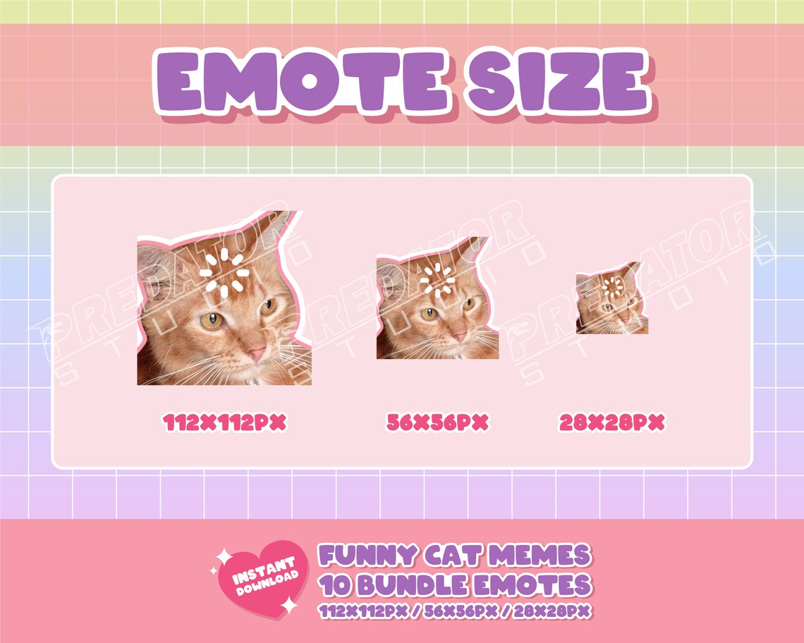 10 Cute Cat Memes Emote Pack 1 Cute Emotes Emote Animal - Etsy