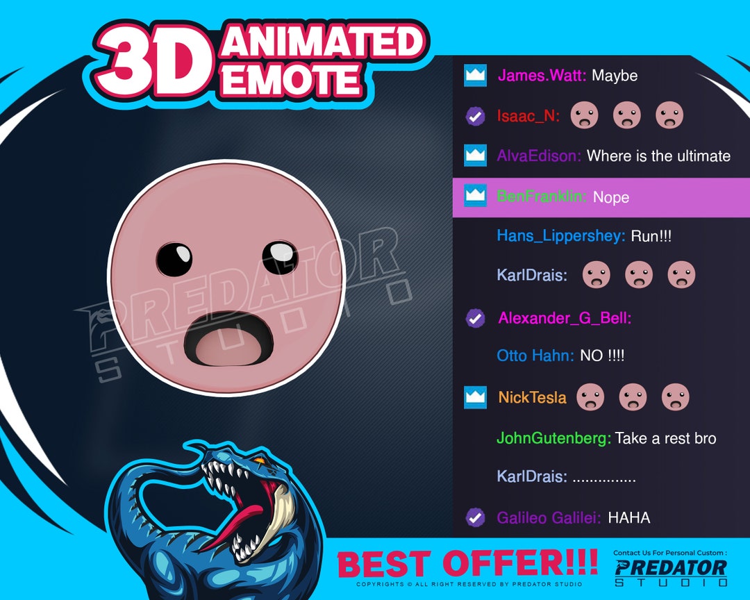 3D Animated Emote, Emote Commission, Game Emote, Twitch Chat Emotes ...
