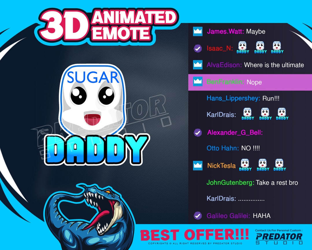 3D Animated Emote, Twitch Emote Pack, Twitch Bit Emotes, Kick Emote ...