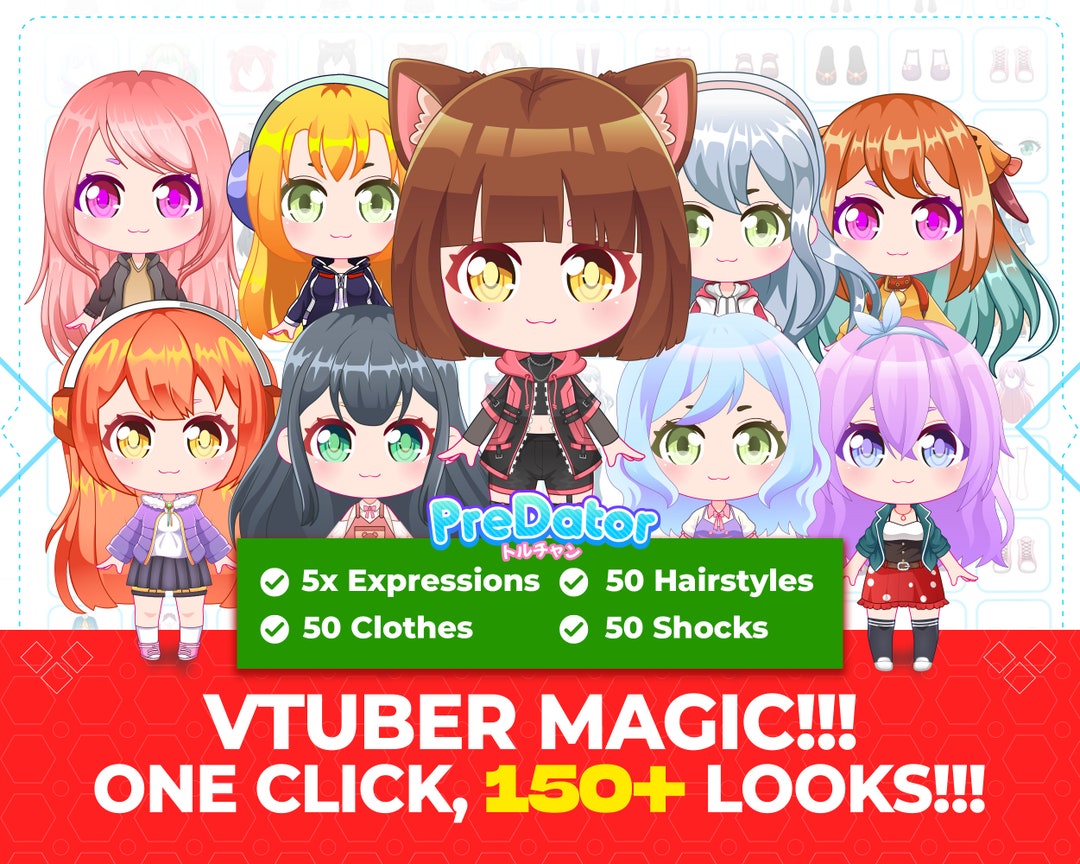 Unlock Limitless Vtuber Chibi Styles : Mix & Match 150+ Live2d Vtuber ...