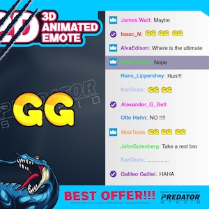 Gg 3D Animated Text Emote, Discord Emote, Text Emotes, Animated Emote ...