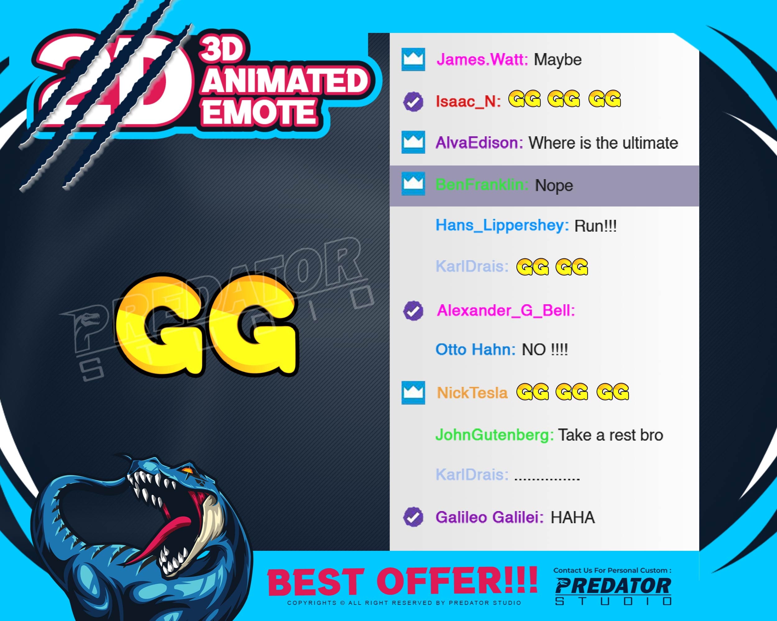 Gg 3D Animated Text Emote Discord Emote Text Emotes - Etsy España