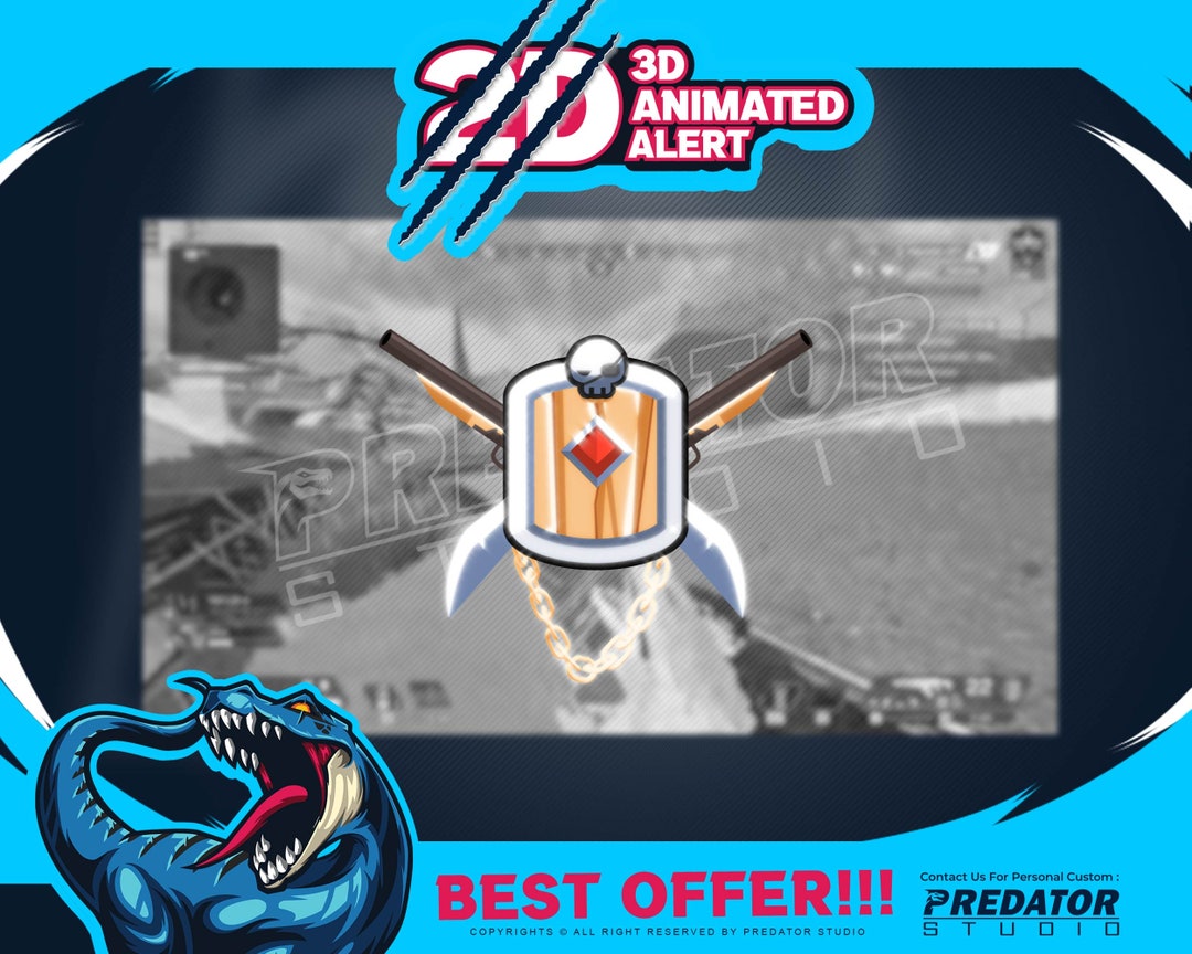 3D Animated Shield & Sword Stream Alerts - Twitch, Streamlabs - Etsy