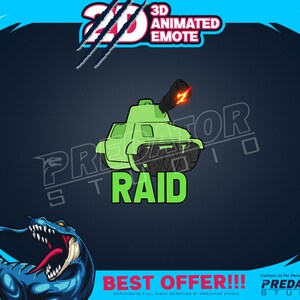 Tank Raid 3D Animated Emote, Emotes Twitch, Kick Emote, Emote ...