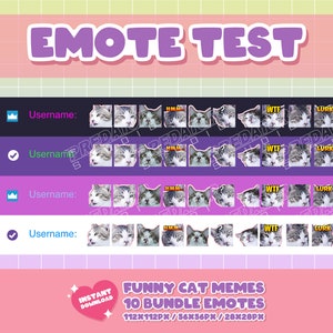 10 Cute Cat Memes Emote Pack 4, Animal Emotes, Lurk Emotes, Cute Emotes ...