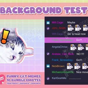 10 Cute Cat Memes Emote Pack 2, Emote Bundle, Twitch Cat Emotes, Twitch ...