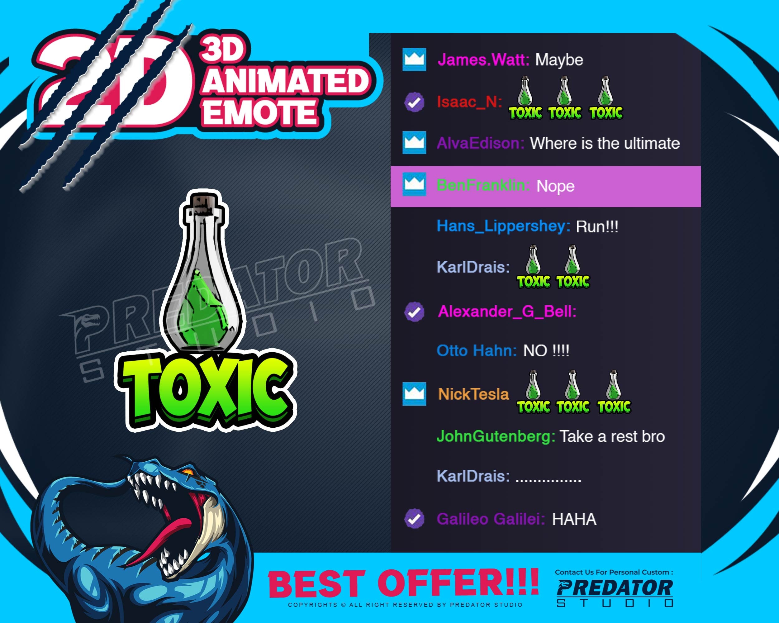 Toxic 3D Animated Emote, Streamer Emote (GIF & PNG) - Etsy