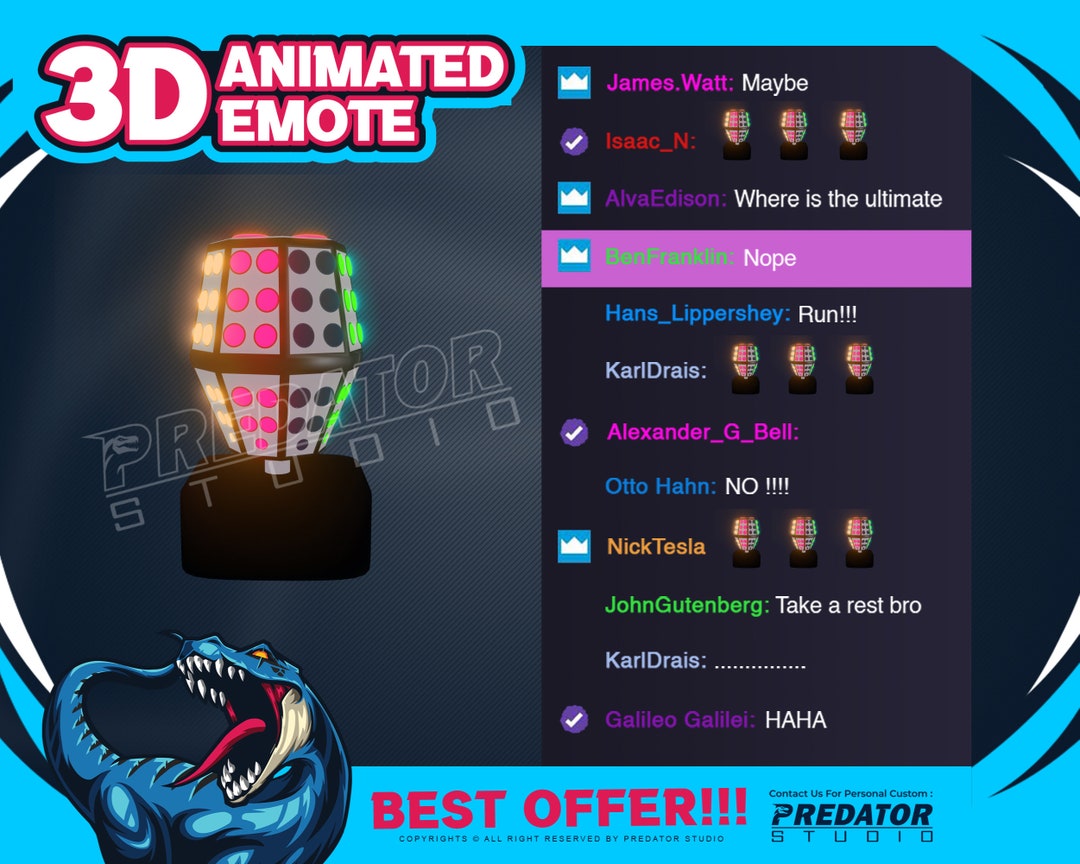 3D Animated Disco Lamp Emote: Twitch/kick Streamer Emotes (GIF/PNG) - Etsy