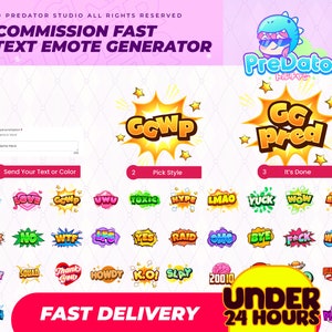 Semi Custom Editable Unique Text Emote Generator for Twitch, Discord ...