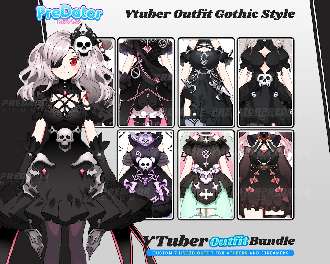 Halloween Vtuber Model: 7 Spooky Outfits, Fully Rigged Live2d Avatar - Etsy