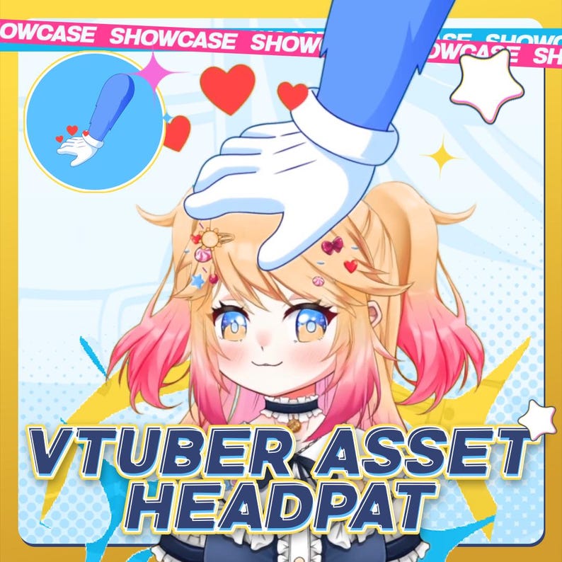 Blue Headpat Vtuber Asset | Live2d Model Animation - Etsy