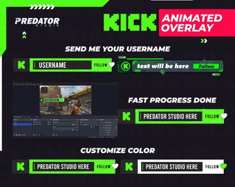Kick Streaming Follower Pop-up Animated Stream Overlay - Etsy