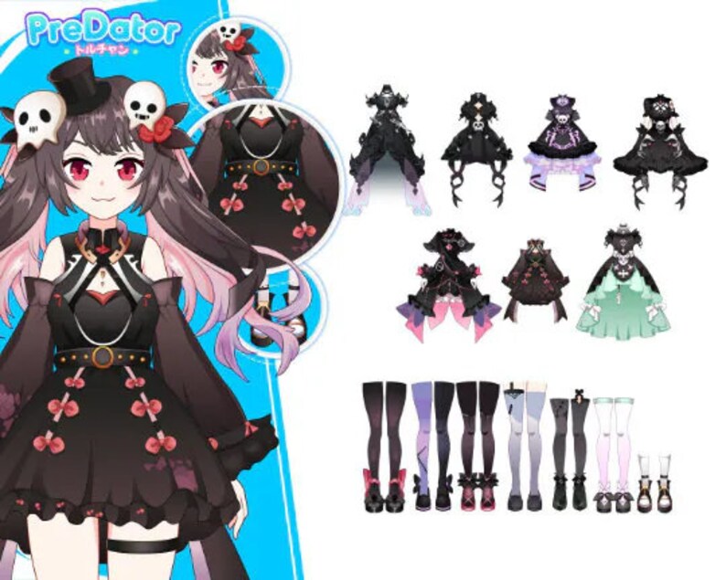 Gothic Vtuber Live2d Model: Dark Elegance, 7 Outfit Collection - Etsy