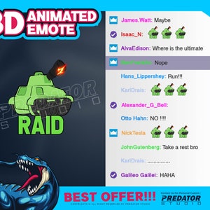 Tank Raid 3D Animated Emote, Emotes Twitch, Kick Emote, Emote ...