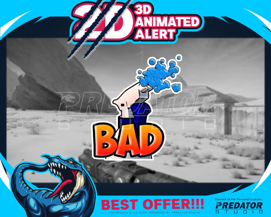 3D Animated Alert BAD, Text Alert, Animated Alerts, Custom Alert ...