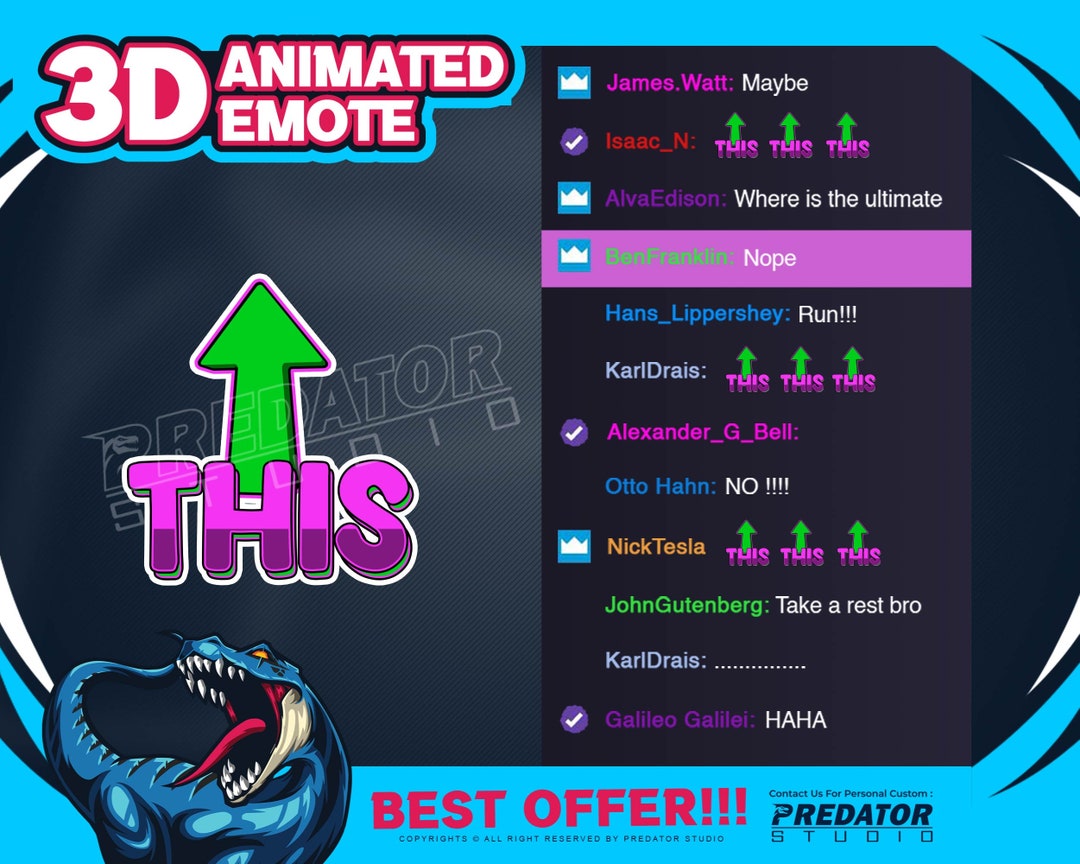 This Arrow 3D Animated Emote, Text Emotes, Kick Emote, Twitch Emotes ...