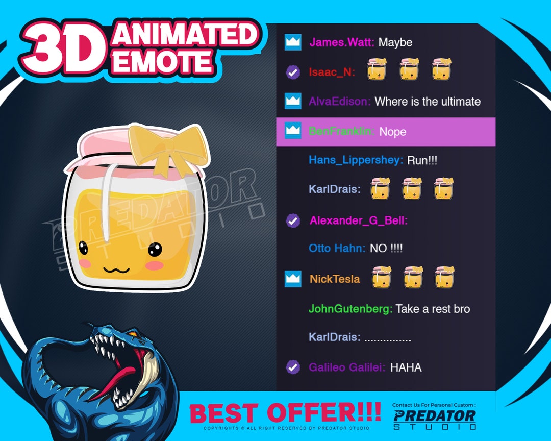 Honey Jar 3D Animated Emote, Kick Emote, Emotes Commission, Streamer ...