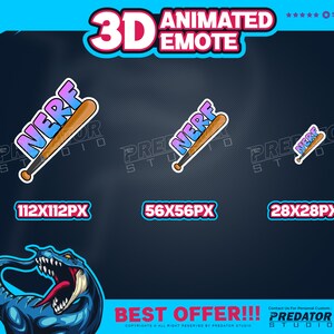 3D Animated Baseball Bat Emote: Twitch/kick Stream Sub Emotes - Etsy