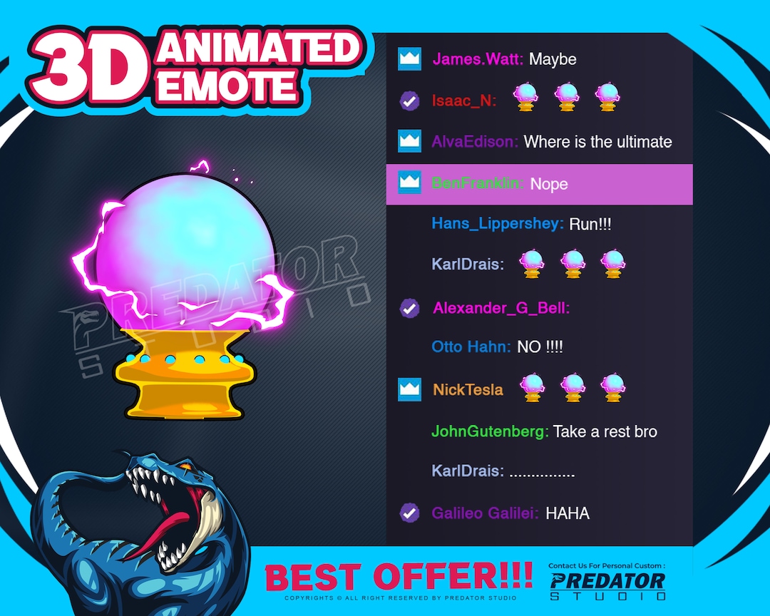 Crystal Ball 3D Animated Emote, Kick Emote, Emotes Commission, Streamer ...
