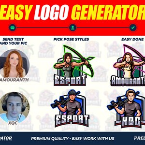 Semi Custom Streamer Logo Generator, Logo Design, Streamer Logo, Gaming ...