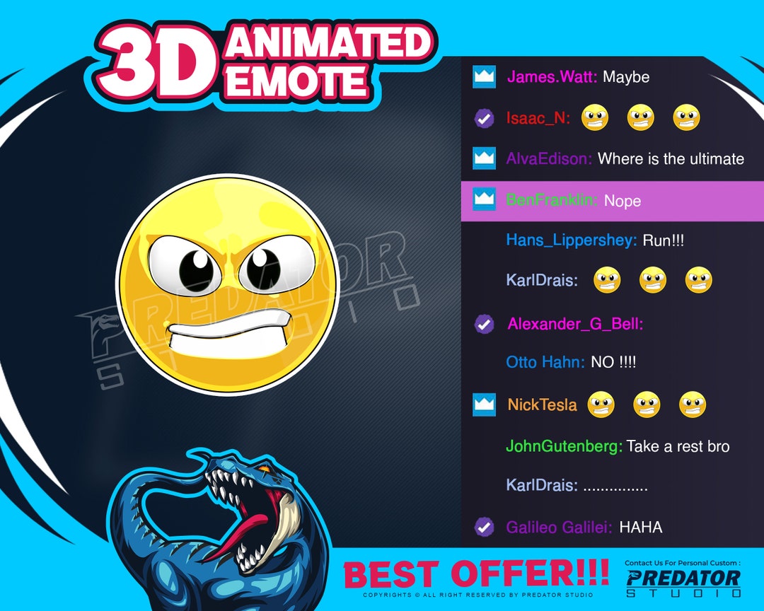 3D Animated Emote, Kick Emote, Kawaii Emote, Gif Emotes, Twitch Sub ...