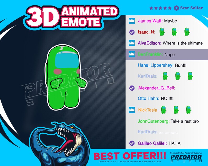 Among Us 3D Animated Emote: Blushed Game Stream Emote - Etsy