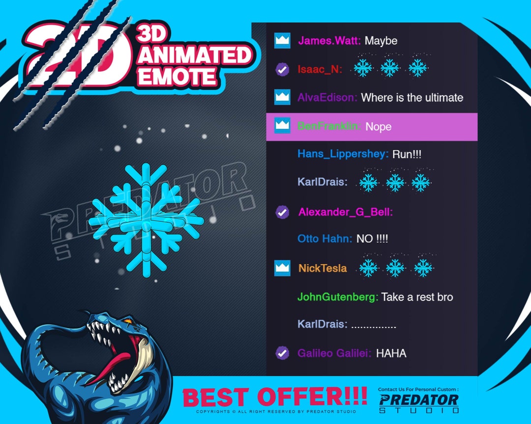 Christmas Snow 3D Animated Emote, Emote Twitch, Kick Emote, Christmas ...