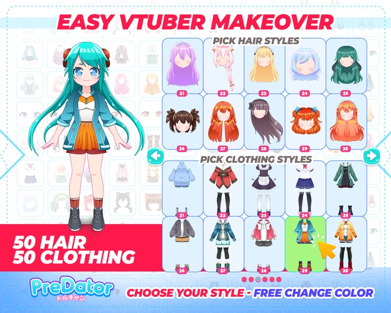 Customizable Loli Vtuber Live2d Model Templates - Etsy Canada