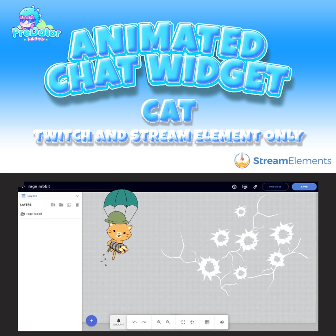 Cute Interactive Addition With Animated Cat Chat Widget for Twitch ...