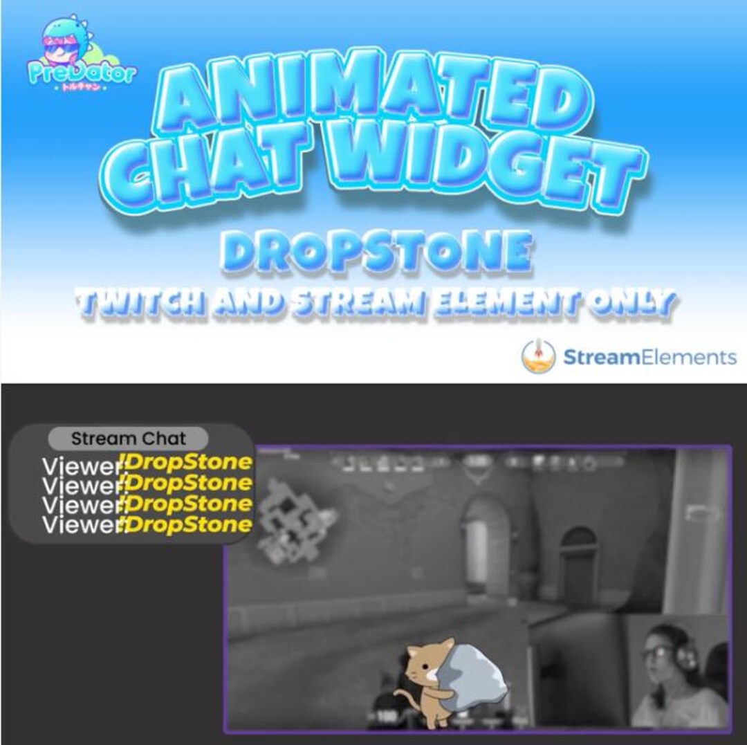 Drop Stone Animated Twitch Chat Widget - Streamelements (GIF & MP4) - Etsy