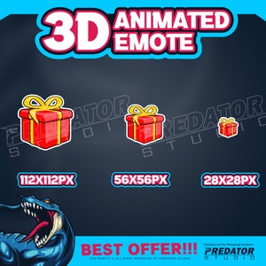 Gift 3D Animated Emote, Kick Emote, Gift Emotes, Emotes Commission ...
