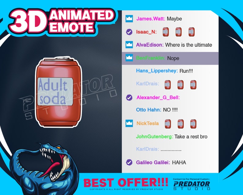 3D Animated Emote Twitch Emote Pack Twitch Chat Emotes - Etsy