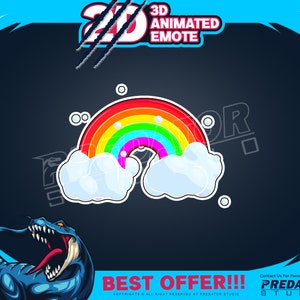 Rainbow 3D Animated Emote, Kick Emote, Emotes Commission, Streamer ...