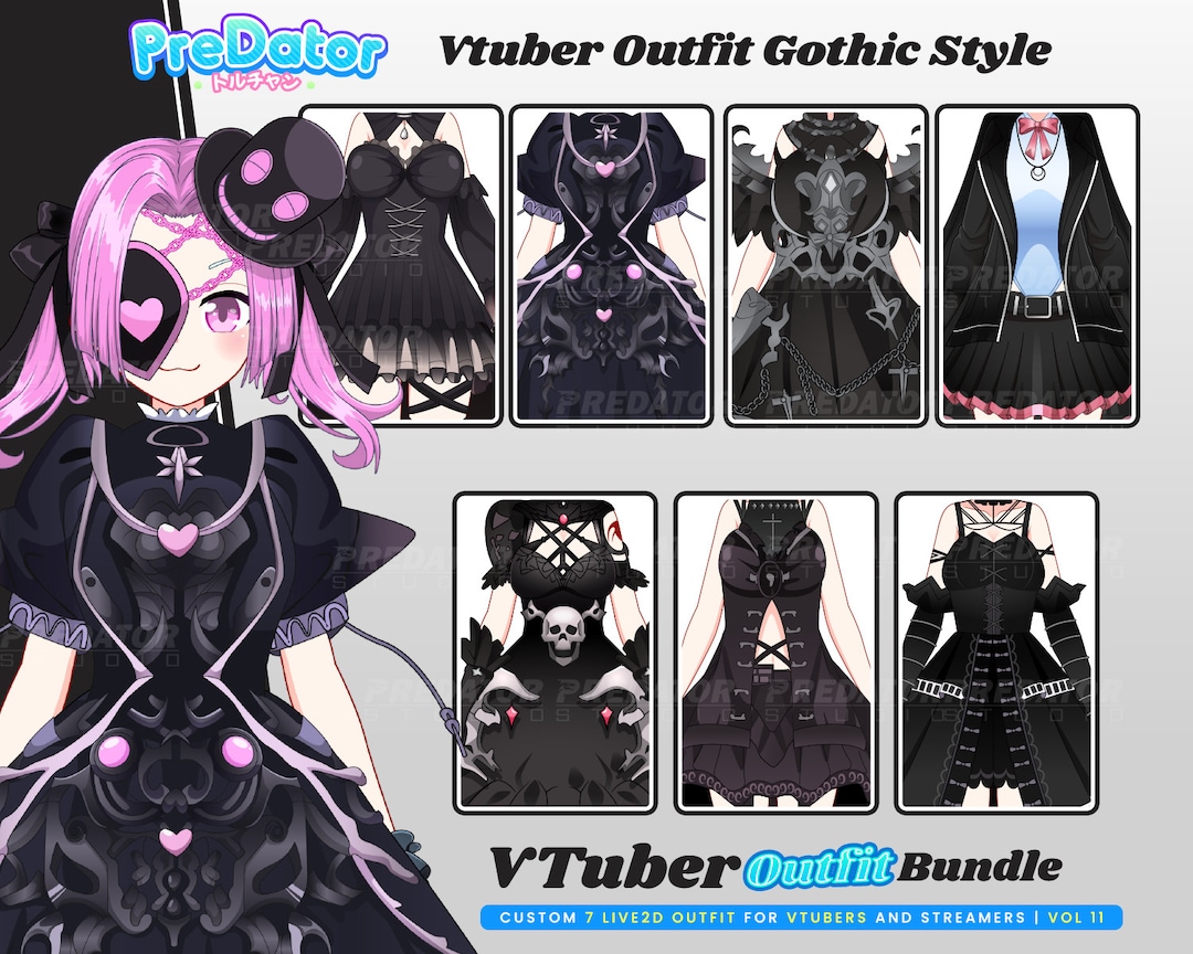 Nocturnal Sorceress Gothic Vtuber: Spellbinding Live2d Model With 7 ...
