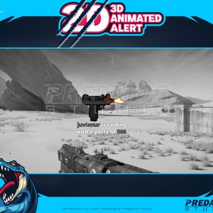3D Animated Alert UZI Gun, Alerts Twitch, Animated Alerts, Stream ...