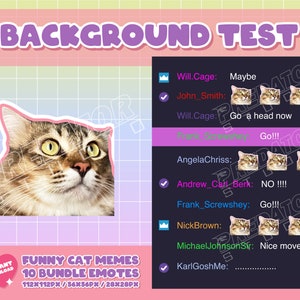 10 Cute Cat Memes Emote Pack 10, Cat Emotes, Sad Emote, Kitty Emotes ...