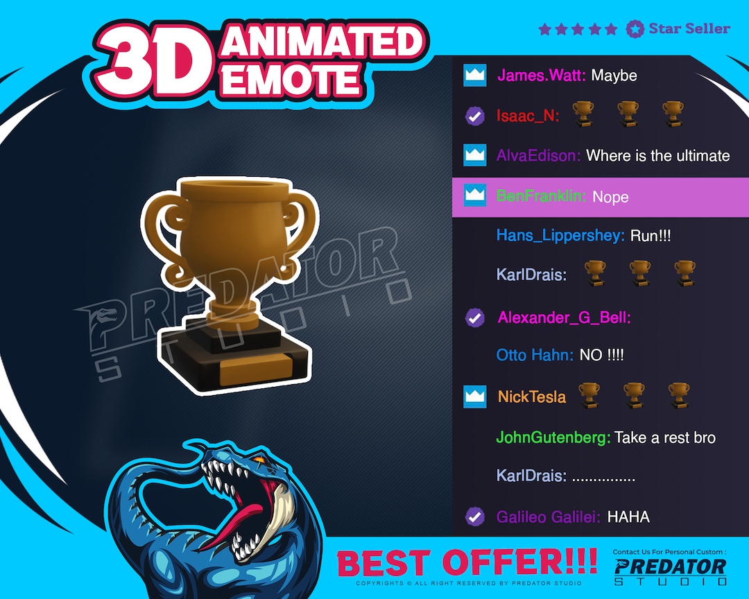 Golden Trophy 3D Animated Emote: Celebrate Achievements in Style on ...